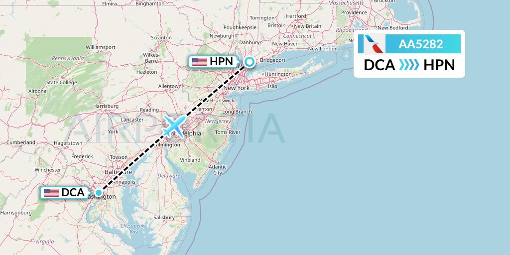 AA5282 Flight Status American Airlines: Washington to White Plains ...