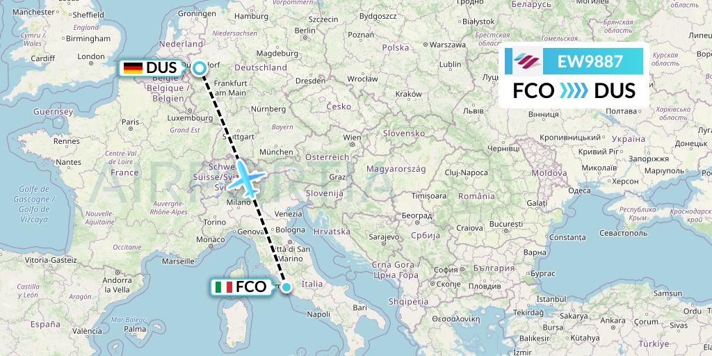 EW9887 Flight Status Eurowings: Rome to Dusseldorf (EWG9887)