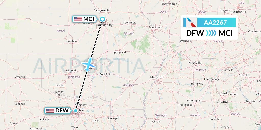AA2267 Flight Status American Airlines: Dallas to Kansas City (AAL2267)
