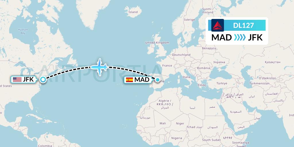 DL127 Flight Status Delta Air Lines: Madrid to New York (DAL127)