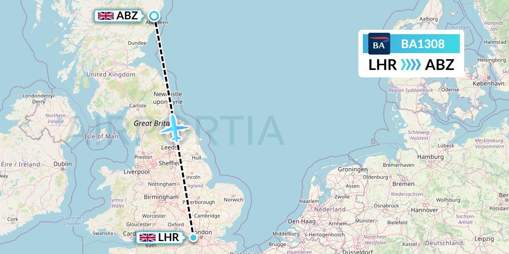 BA1308 Flight Status British Airways: London to Aberdeen (BAW1308)
