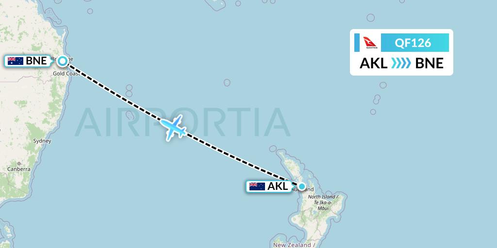 QF126 Flight Status Qantas: Auckland to Brisbane (QFA126)