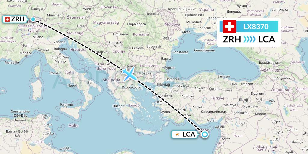 LX8370 Flight Status Swiss: Zurich to Larnaca (SWR8370)