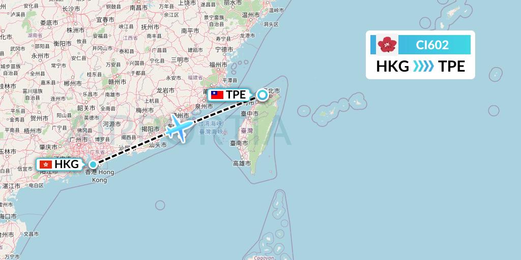 CI602 Flight Status China Airlines: Hong Kong to Taipei (CAL602)