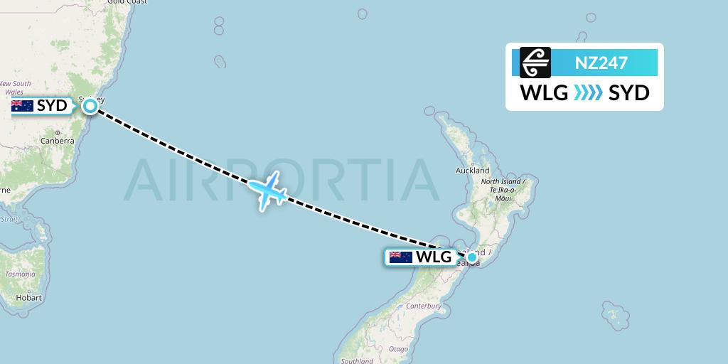 NZ247 Flight Status Air New Zealand: Wellington to Sydney (ANZ247)