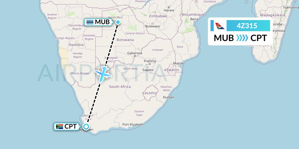 4Z315 Flight Status Airlink: Maun to Cape Town (LNK315)