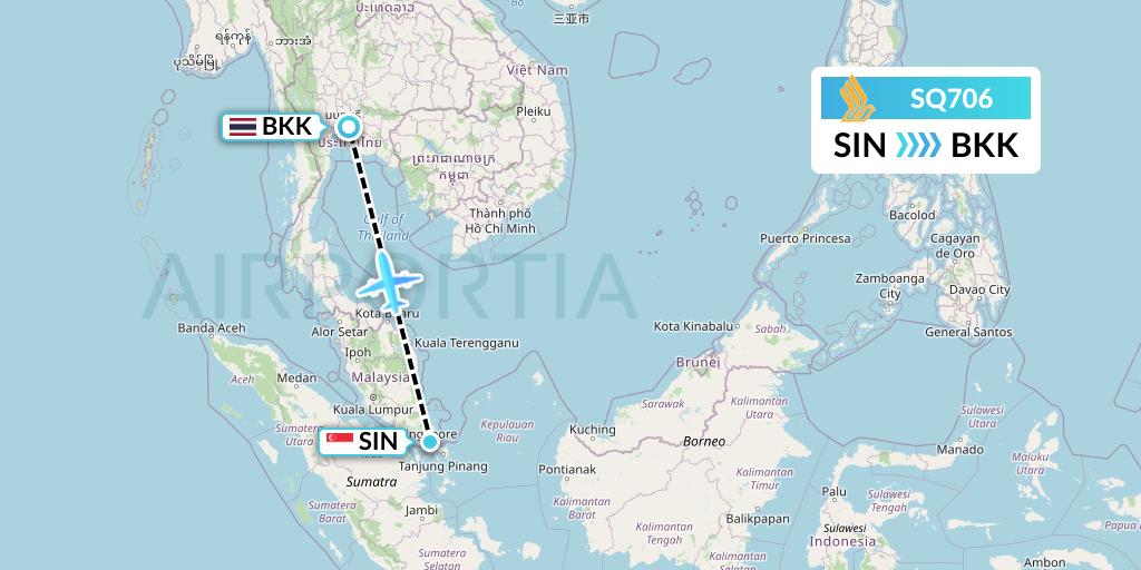SQ706 Flight Status Singapore Airlines: Singapore to Bangkok (SIA706)