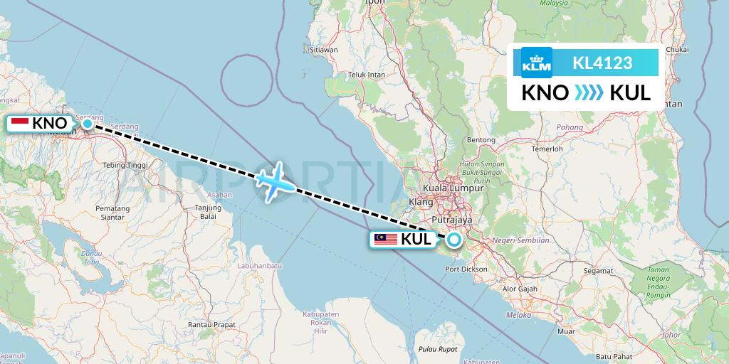 KL4123 Flight Status KLM: Medan to Kuala Lumpur (KLM4123)