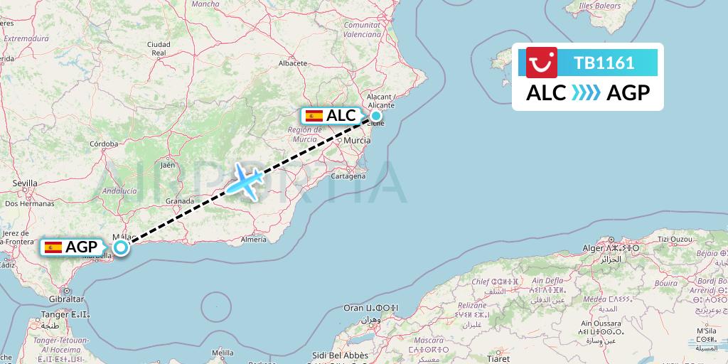 TB1161 Flight Status TUI fly Belgium: Alicante to Malaga (JAF1161)