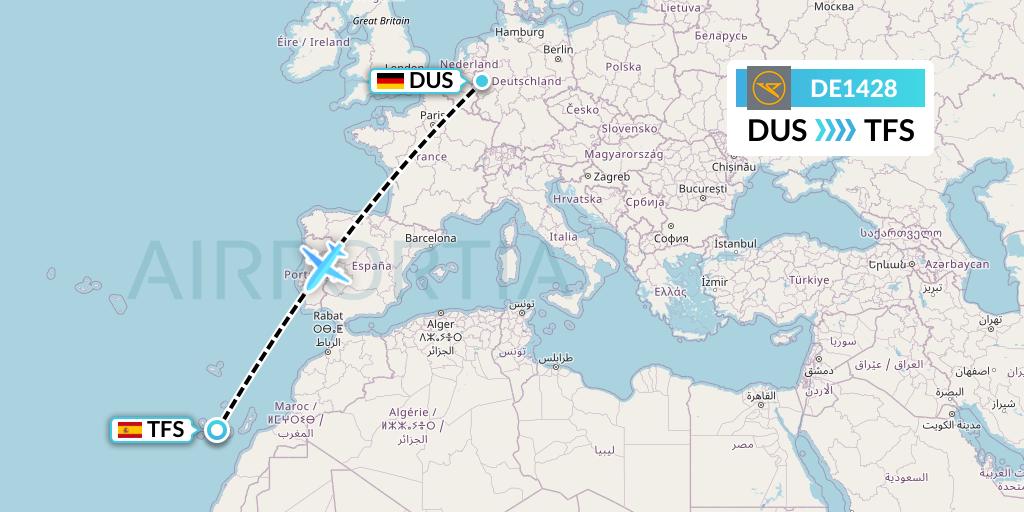 DE1428 Flight Status Condor: Dusseldorf to Tenerife (CFG1428)