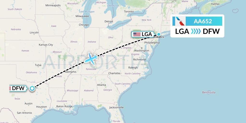 AA652 Flight Status American Airlines: New York to Dallas (AAL652)