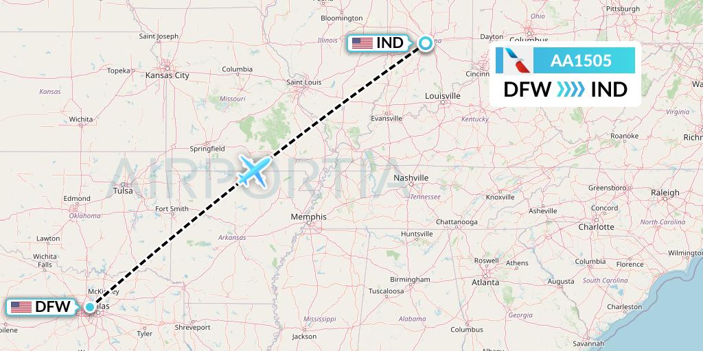 AA1505 Flight Status American Airlines: Dallas to Indianapolis (AAL1505)