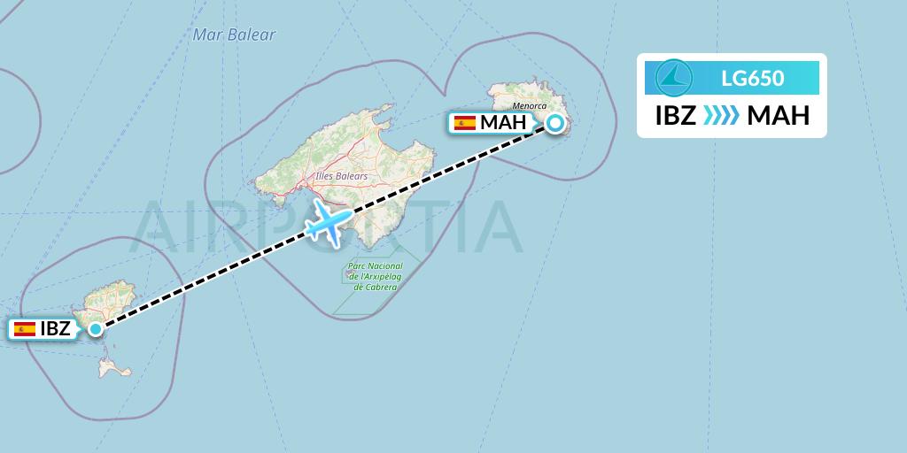 LG650 Flight Status Luxair: Ibiza to Mahon (LGL650)