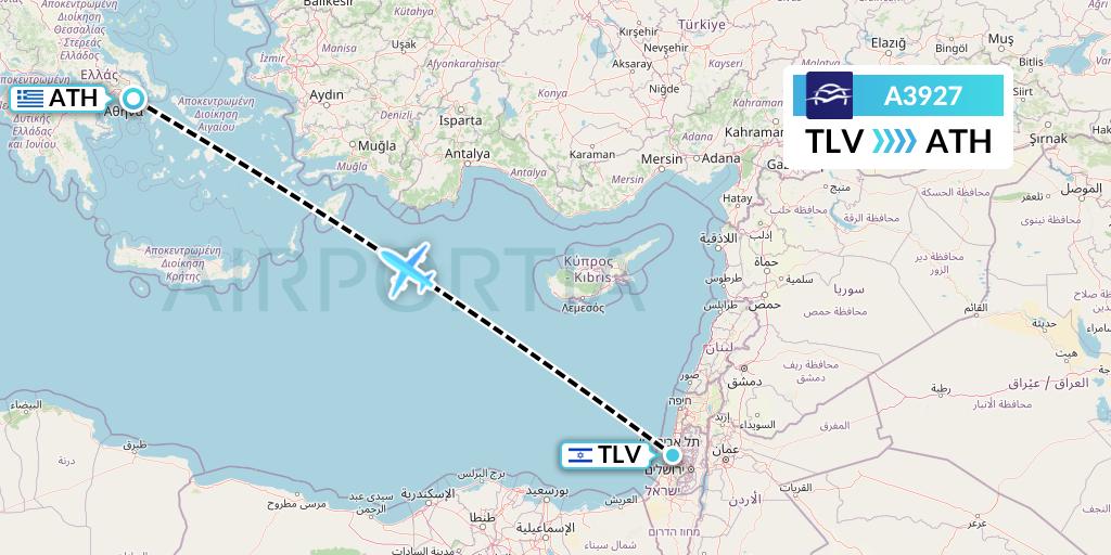 A3927 Flight Status Aegean Airlines: Tel Aviv to Athens (AEE927)