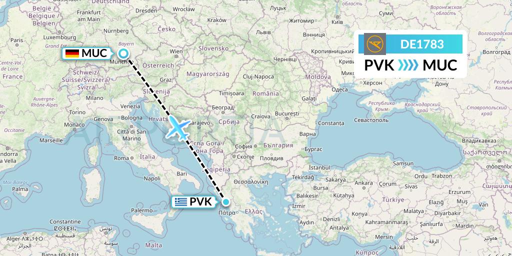 DE1783 Flight Status Condor: Preveza to Munich (CFG1783)