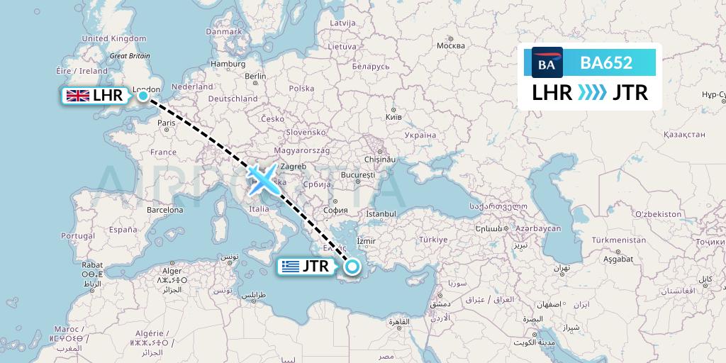 BA652 Flight Status British Airways: London to Santorini (BAW652)