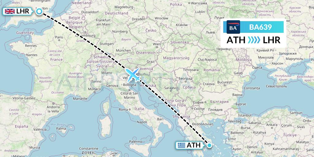 BA639 Flight Status British Airways: Athens to London (BAW639)