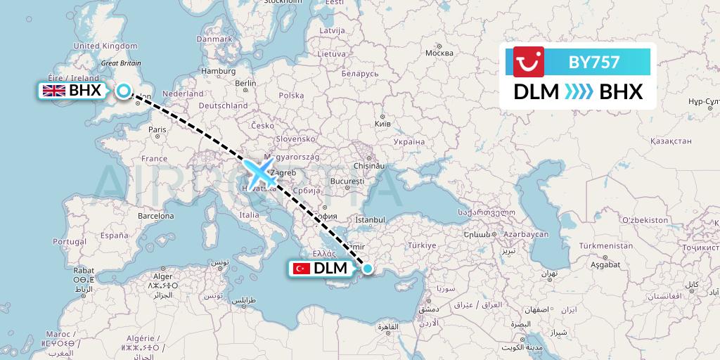 BY757 Flight Status TUI Airways: Dalaman to Birmingham (TOM757)