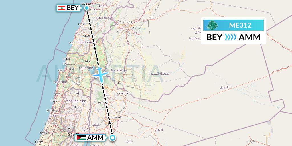 ME312 Flight Status MEA: Beirut to Amman (MEA312)