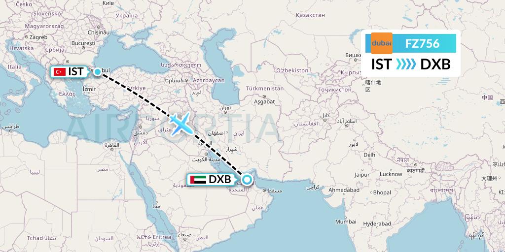 FZ756 Flight Status FlyDubai: Istanbul to Dubai (FDB756)