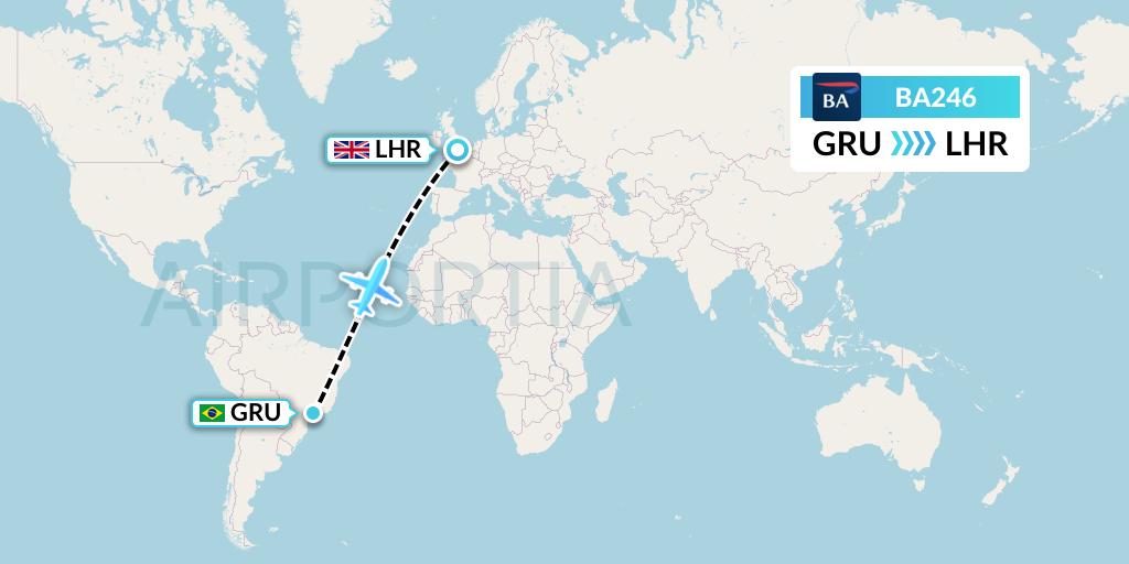 BA246 Flight Status British Airways: Sao Paulo to London (BAW246)