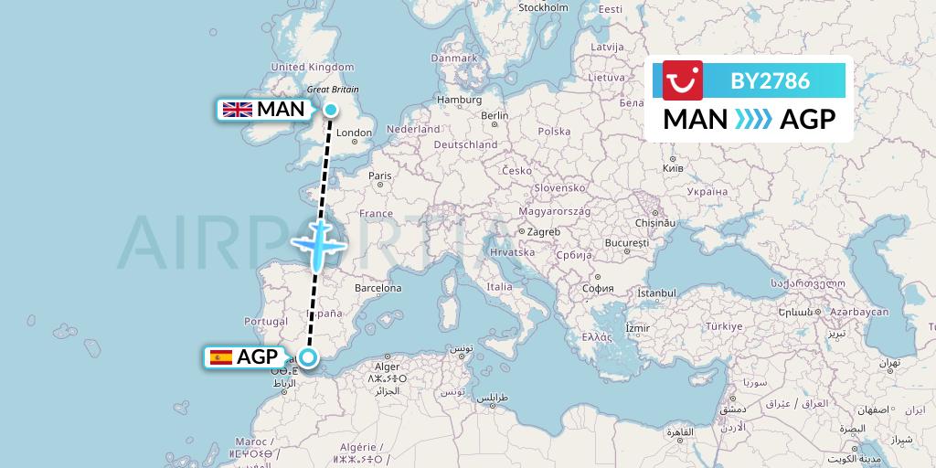 BY2786 Flight Status TUI Airways: Manchester to Malaga (TOM2786)