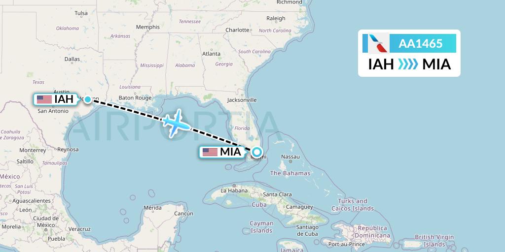 AA1465 Flight Status American Airlines: Houston to Miami (AAL1465)