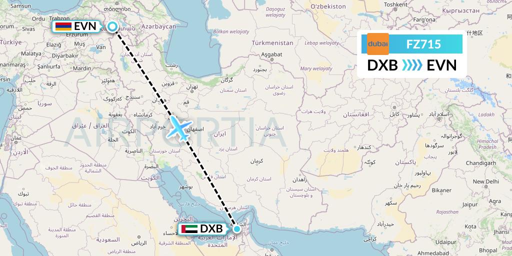 FZ715 Flight Status FlyDubai: Dubai to Yerevan (FDB715)