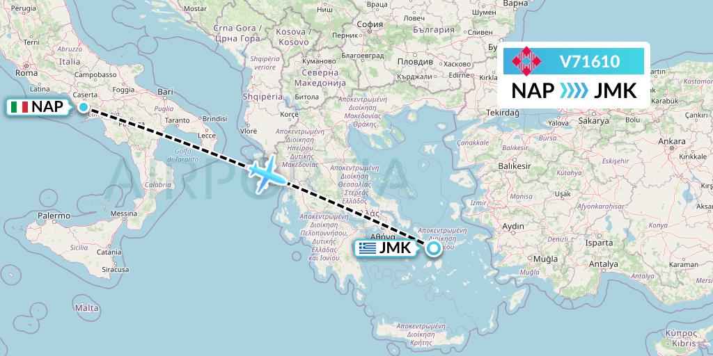 V71610 Flight Status Volotea: Naples to Mykonos (VOE1610)