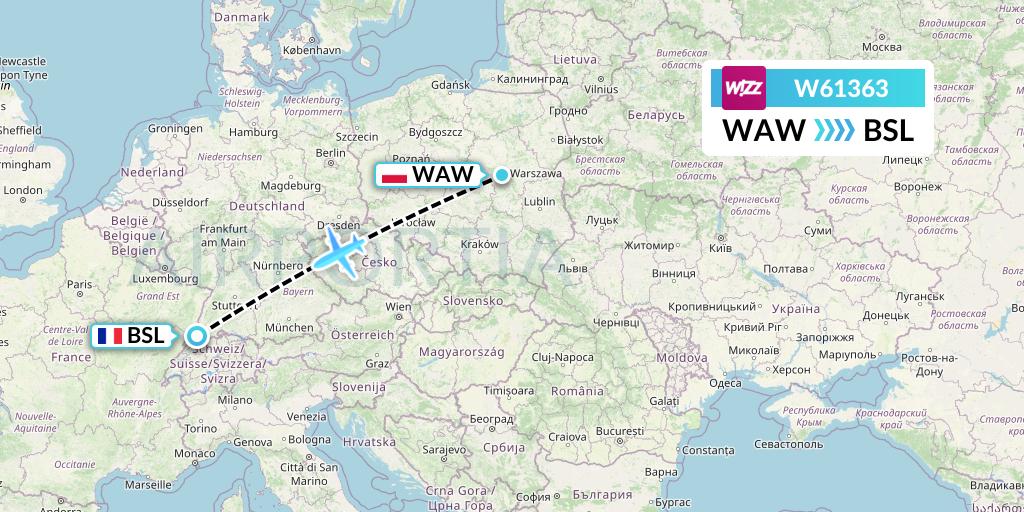 W61363 Flight Status Wizz Air: Warsaw to Basel (WZZ1363)