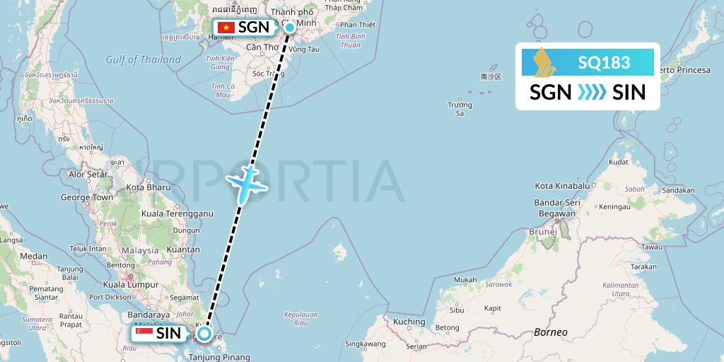 SQ183 Flight Status Singapore Airlines: Ho Chi Minh City to Singapore ...