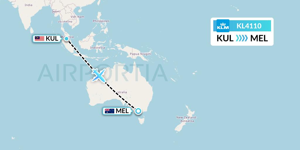 KL4110 Flight Status KLM: Kuala Lumpur to Melbourne (KLM4110)