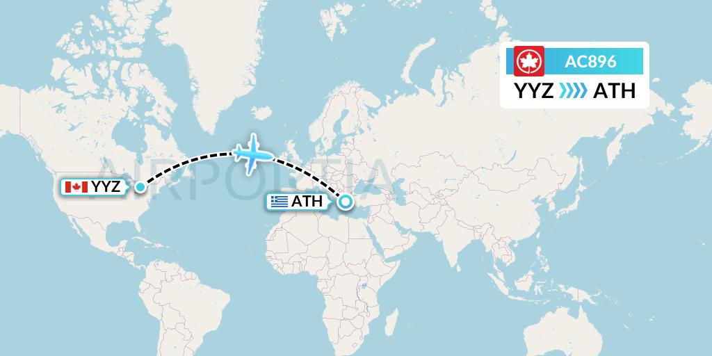 AC896 Flight Status Air Canada: Toronto to Athens (ACA896)