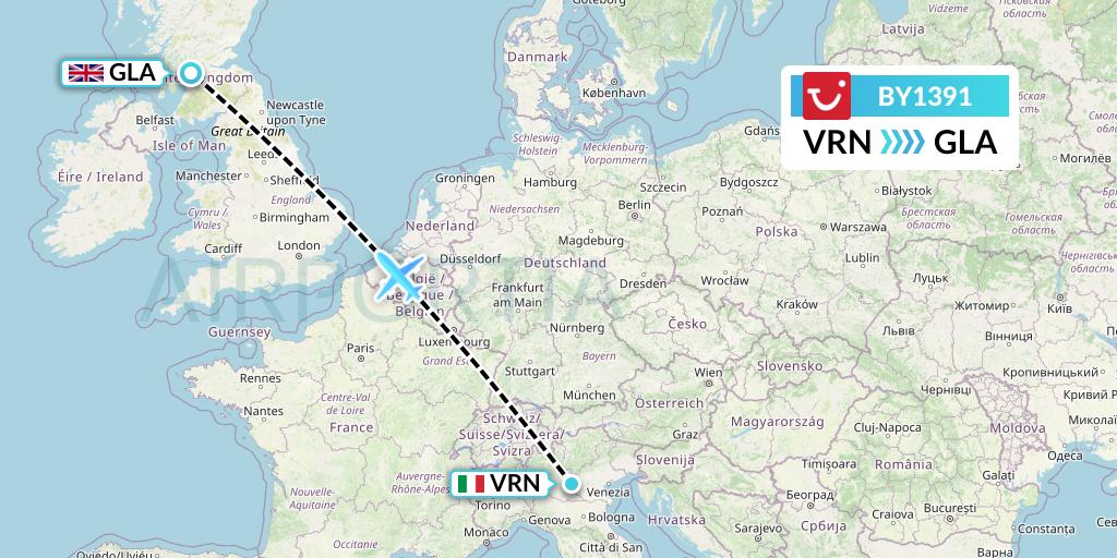BY1391 Flight Status TUI Airways: Verona to Glasgow (TOM1391)