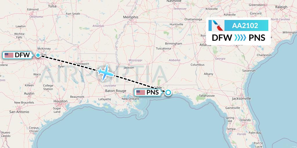 AA2102 Flight Status American Airlines: Dallas to Pensacola (AAL2102)