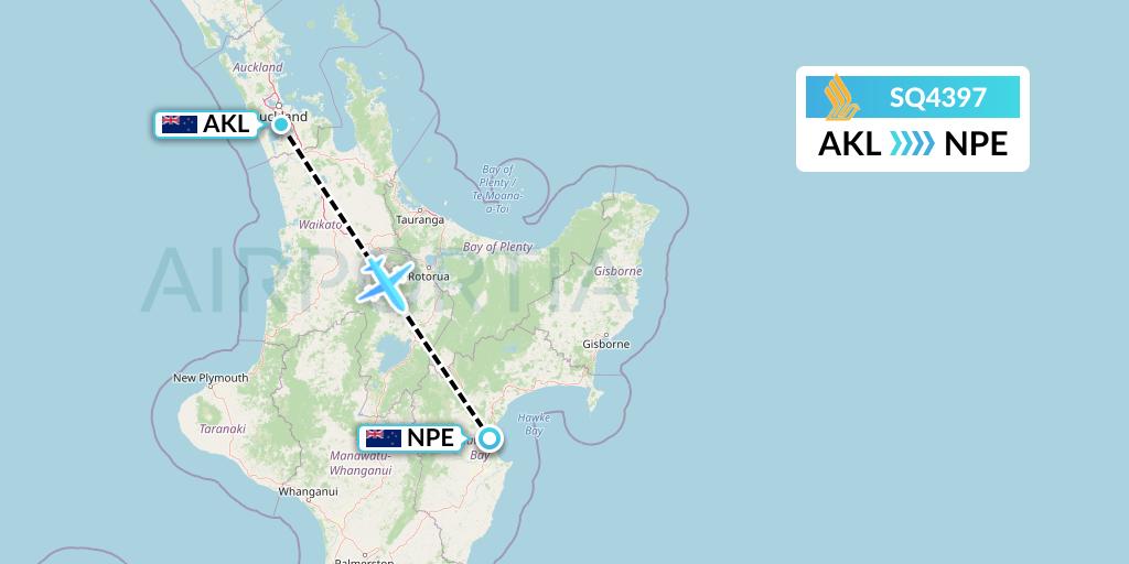 SQ4397 Flight Status Singapore Airlines: Auckland to Napier (SIA4397)