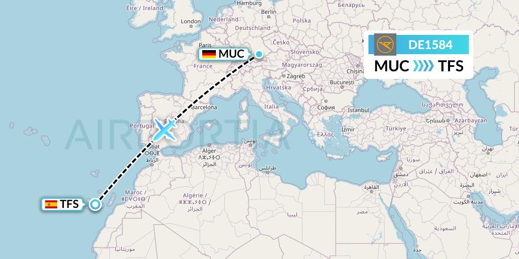 DE1584 Flight Status Condor: Munich to Tenerife (CFG1584)