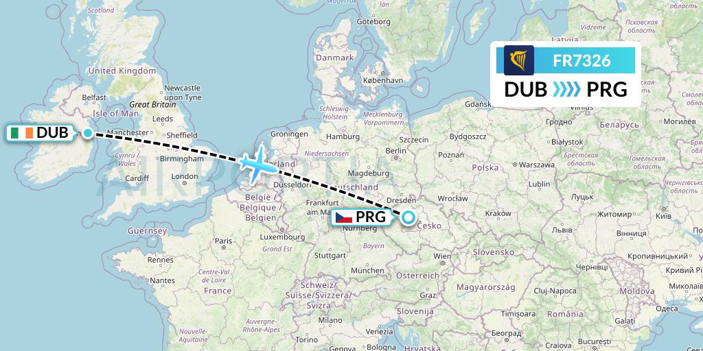 FR7326 Flight Status Ryanair: Dublin to Prague (RYR7326)
