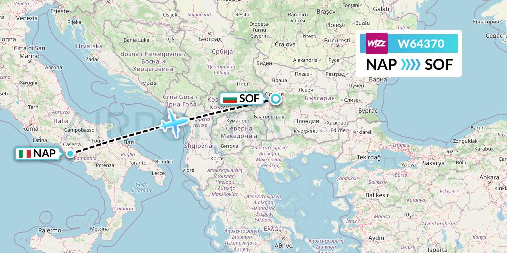 W64370 Flight Status Wizz Air: Naples to Sofia (WZZ4370)