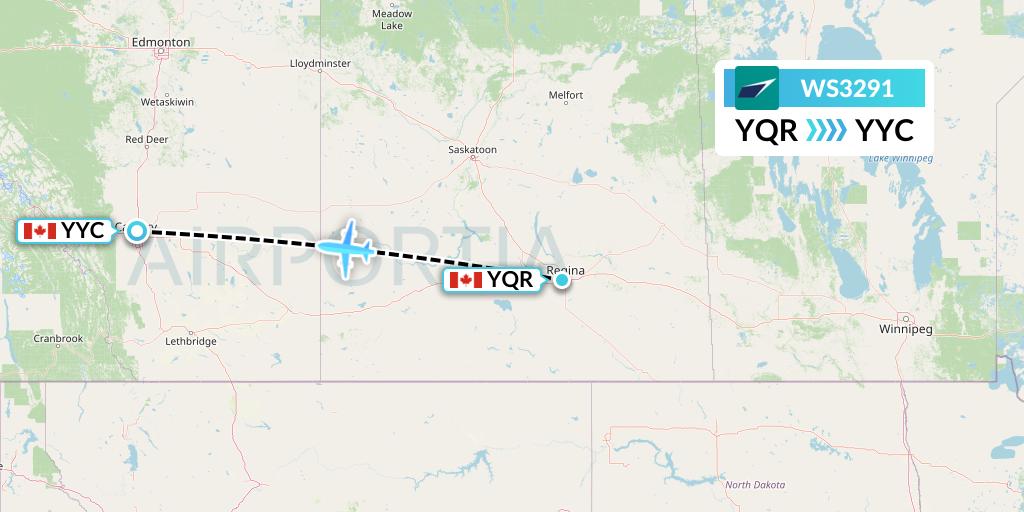 WS3291 Flight Status WestJet: Regina to Calgary (WJA3291)