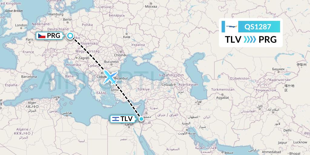 QS1287 Flight Status Smartwings: Tel Aviv to Prague (TVS1287)