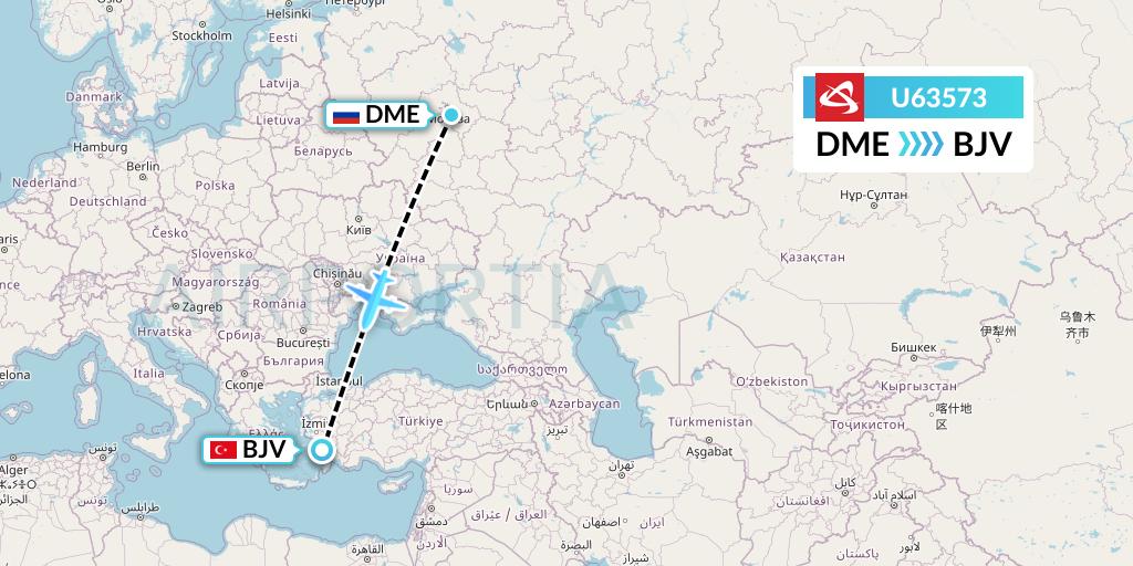 U63573 Flight Status Ural Airlines: Moscow to Bodrum (SVR3573)