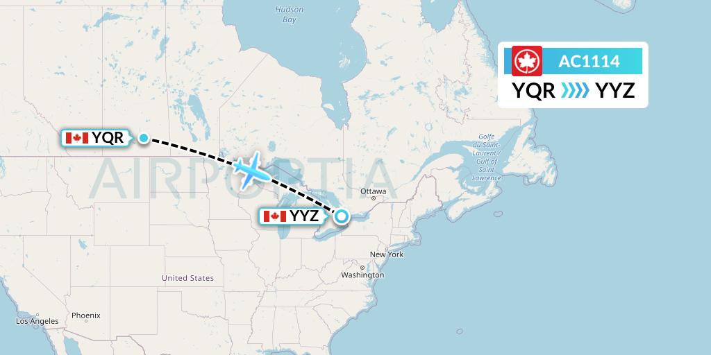 AC1114 Flight Status Air Canada: Regina to Toronto (ACA1114)