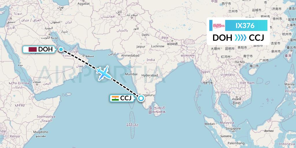 IX376 Flight Status Air India Express: Doha to Kozhikode (AXB376)