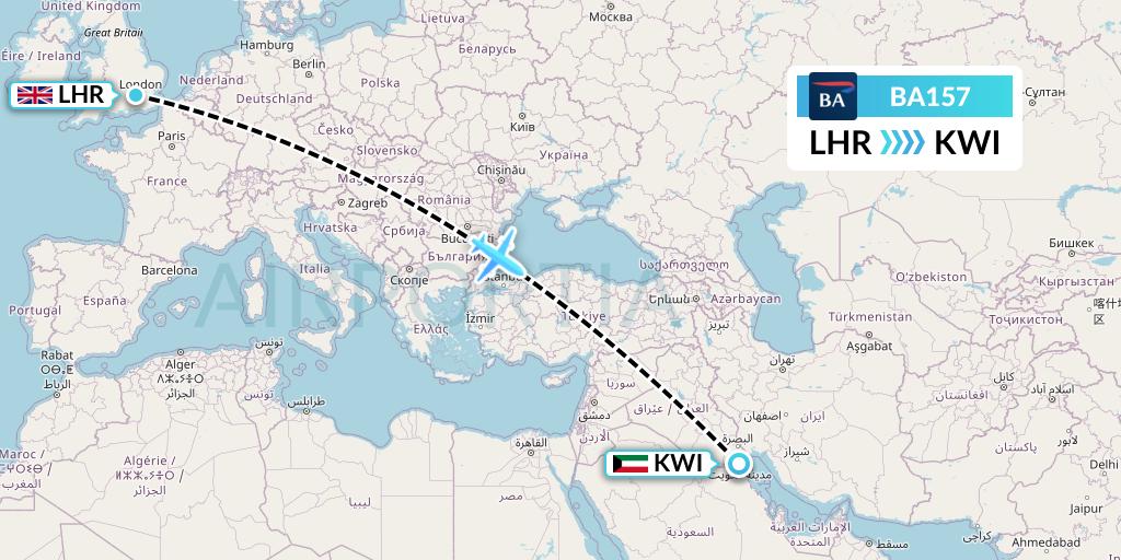 BA157 Flight Status British Airways: London to Kuwait City (BAW157)