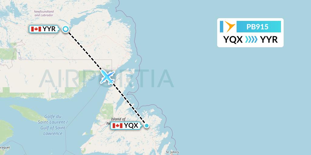 PB915 Flight Status PAL Airlines: Gander to Goose Bay (PVL915)