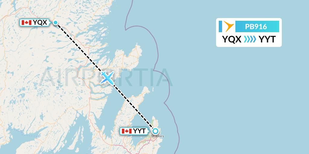 PB916 Flight Status PAL Airlines: Gander to St. John's (PVL916)