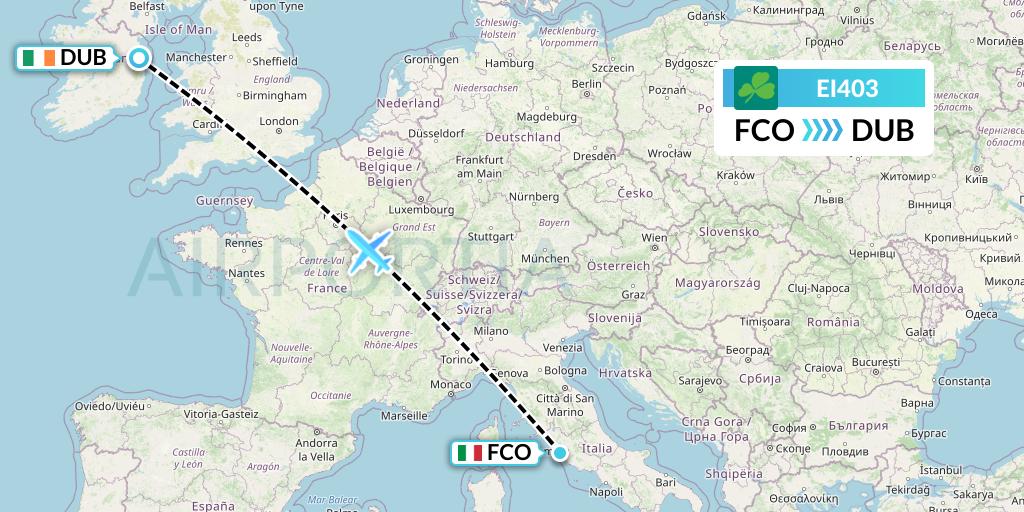 EI403 Flight Status Aer Lingus: Rome to Dublin (EIN403)