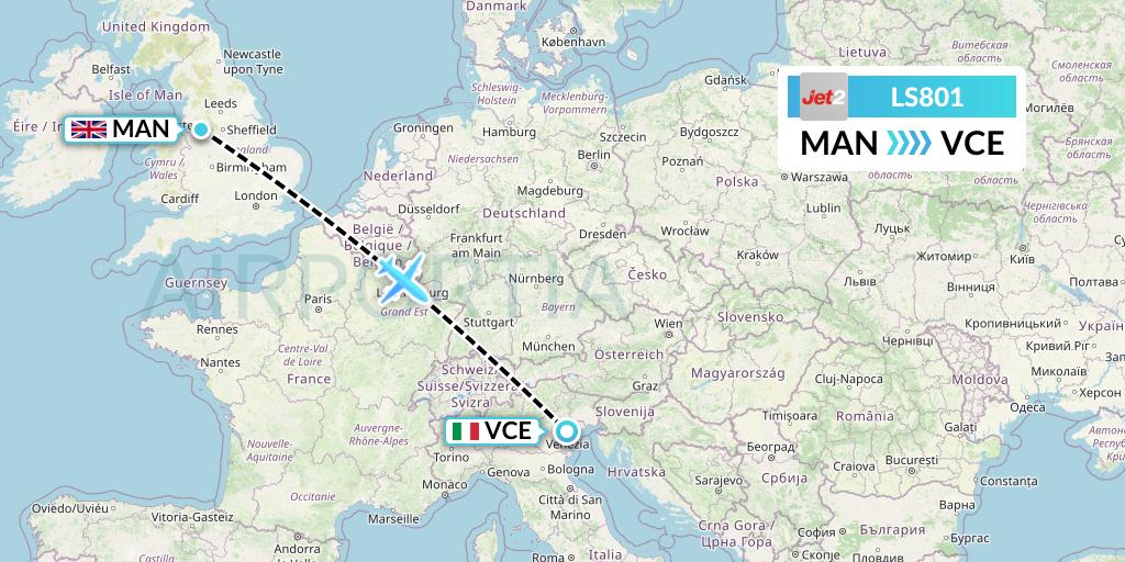 LS801 Flight Status Jet2: Manchester to Venice (EXS801)