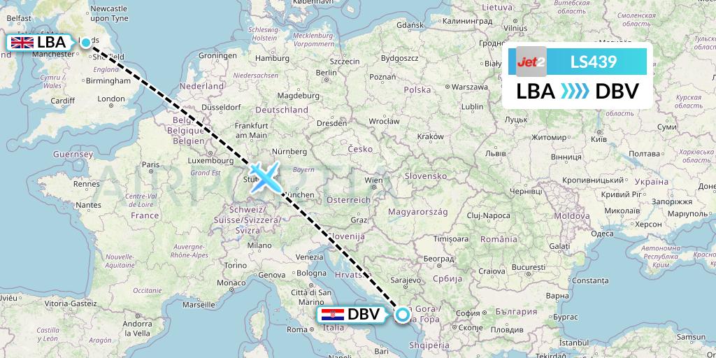 LS439 Flight Status Jet2: Leeds to Dubrovnik (EXS439)